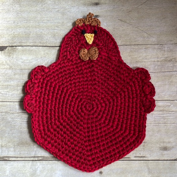 Hand Crafted | Kitchen | New Handmade Crochet Chicken Hot Padtrivet ...